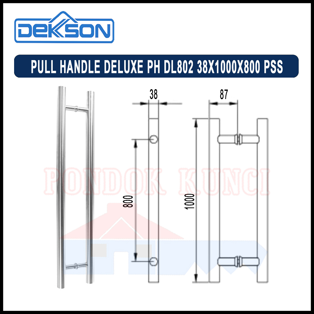 Jual Pegangan Tarikan Pintu Pull Handle Dekkson PH DL802 38X1000X800 ...