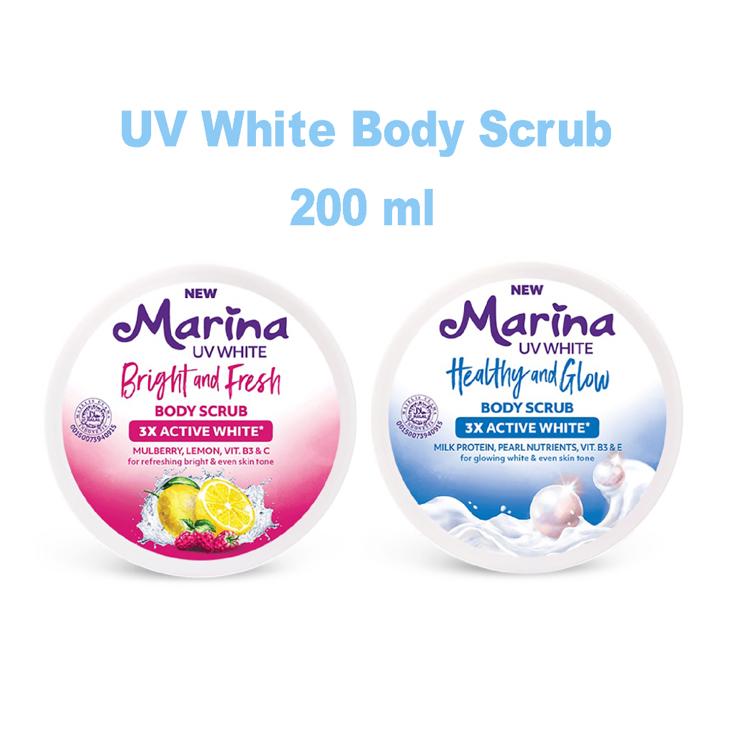 Jual Marina UV White Body Scrub 200 ml - Lulur Badan | Shopee Indonesia