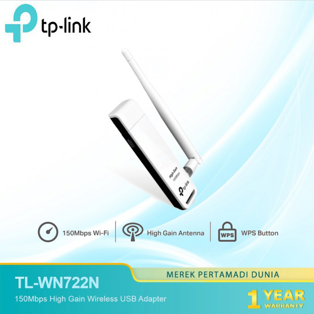 Jual TP-LINK TL-WN722N 150Mbps High Gain Wireless USB Adapter | Shopee ...