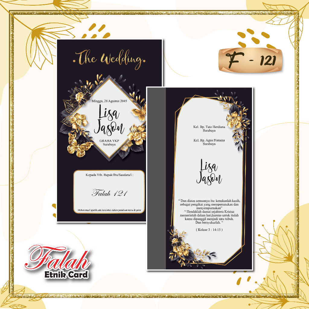 Jual Blanko Undangan Pernikahan Falah code F 121 wedding simple murah ...