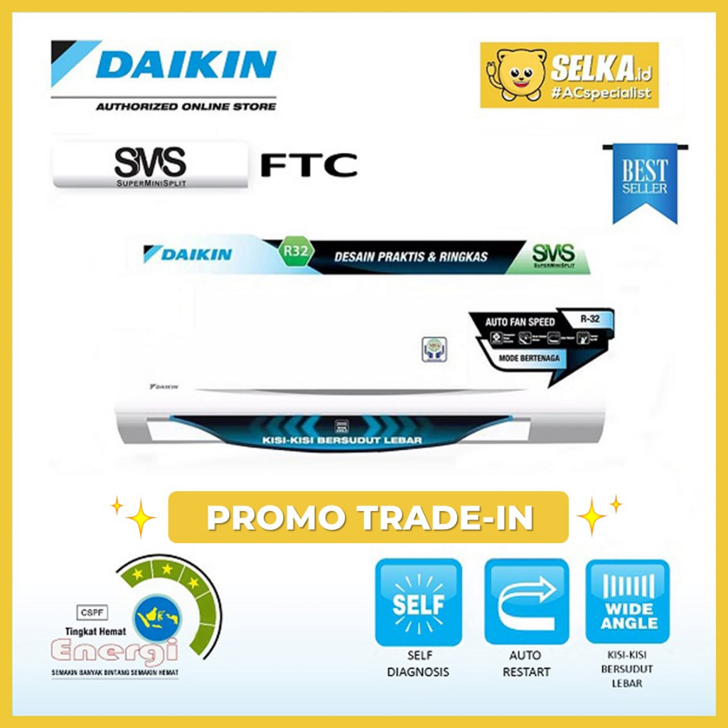 Jual DAIKIN FTC15NV14 + PASANG AC SPLIT 1/2 PK SUPER MINI SPLIT STANDARD THAILAND | Shopee Indonesia