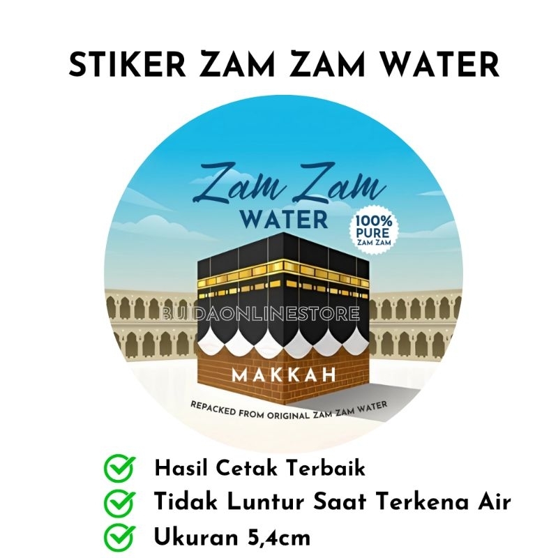 Jual Stiker Zam Zam Water Sticker Air ZamZam Label Kemasan botol ...