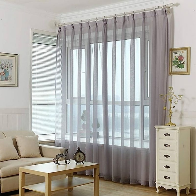 Jual Gorden vitrase import polos, warna abu model kaitan kawat s ...