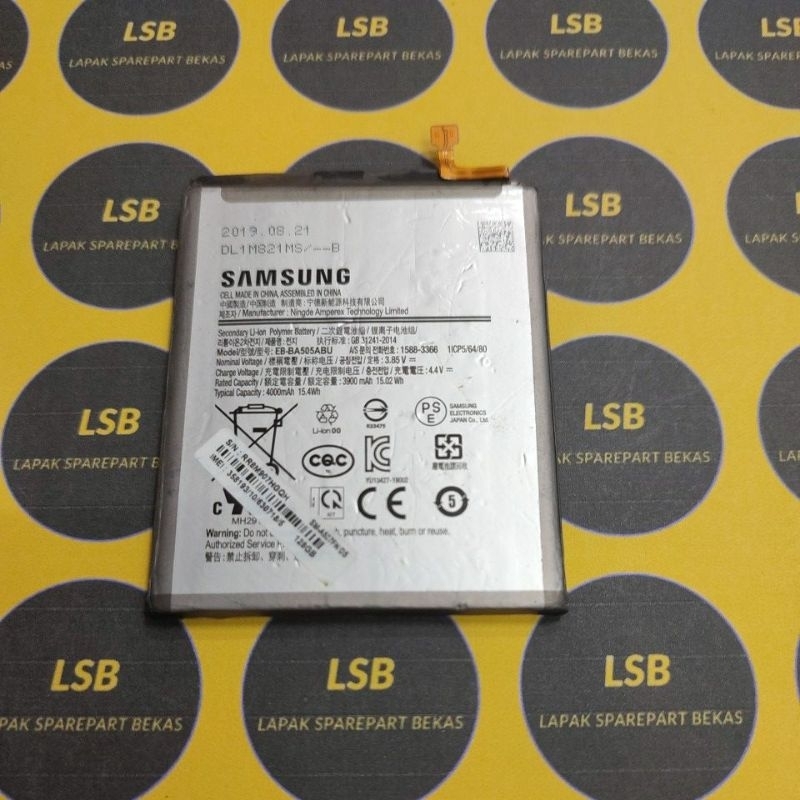 Jual BATTERY BATRE SAMSUNG A20/A30/A30S/A50/A50S EB-BA505ABU ORIGINAL BEKAS | Shopee Indonesia