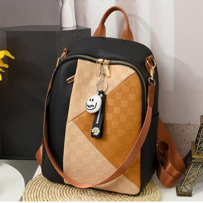 Jual TAS RANSEL WANITA BACKPACK KULIT PREMIUM KEKINIAN COKLAT ZARAGONA ...