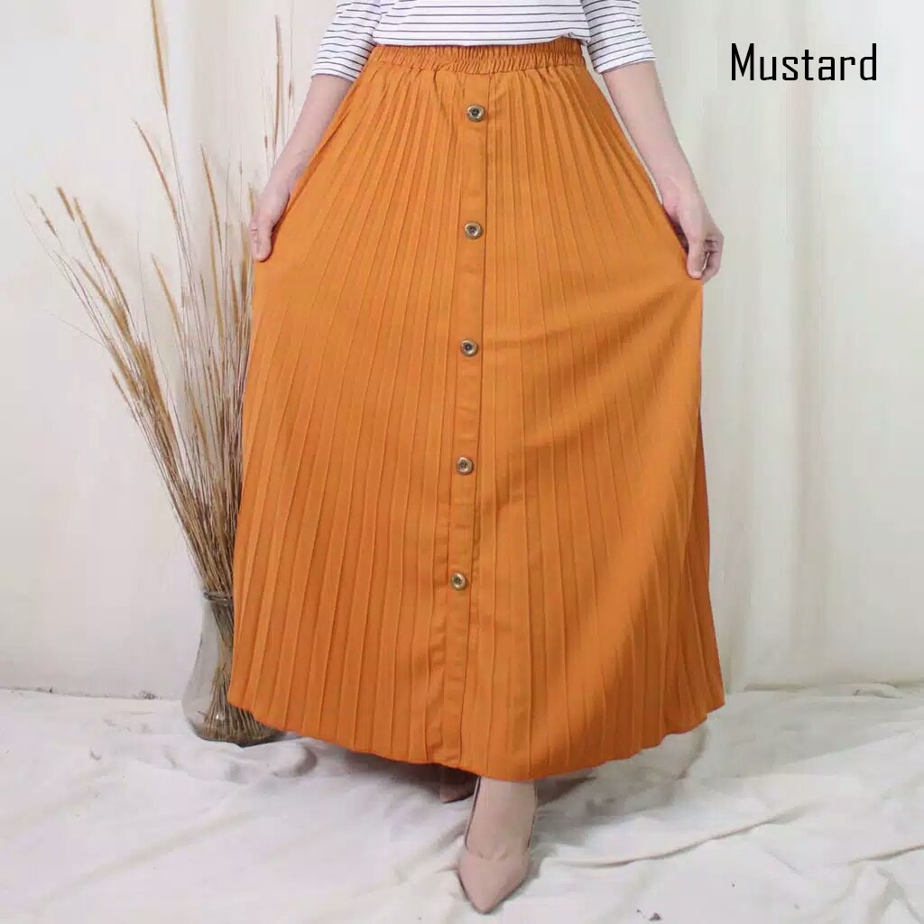 Jual Rok Plisket - Rok Wanita Variasi Jahit Kancing Depan Mrs4 | Shopee ...