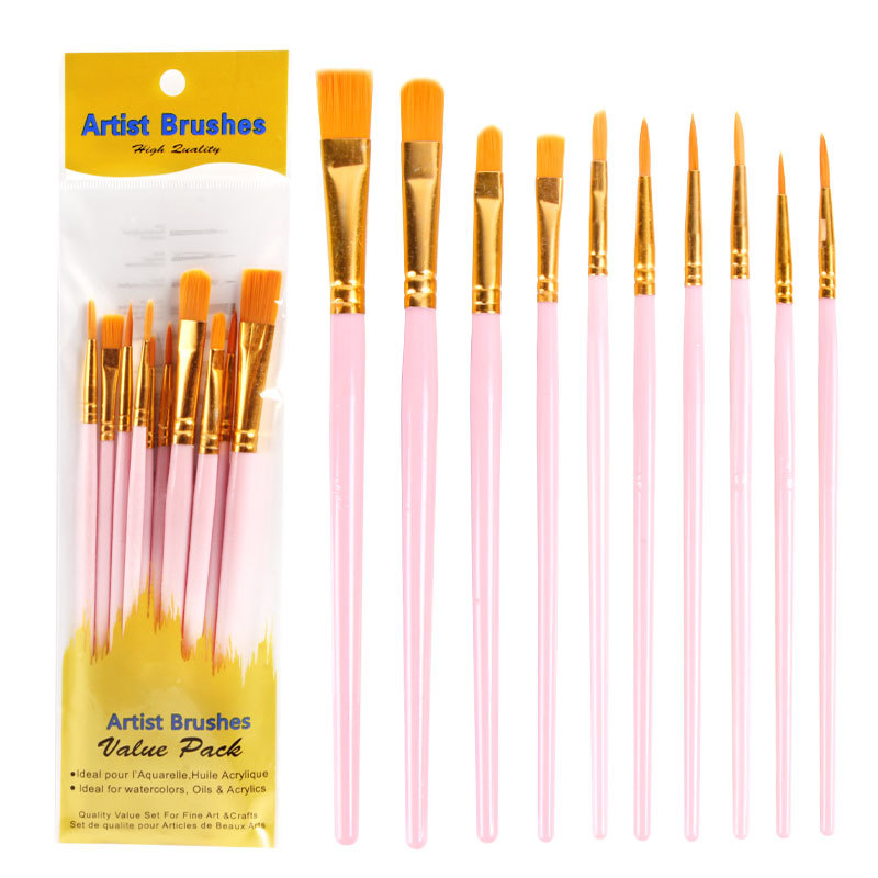 Jual 1 SET 10PCS KUAS LUKIS / SET KUAS MELUKIS CAT AIR, ACRYLYC DLL ...