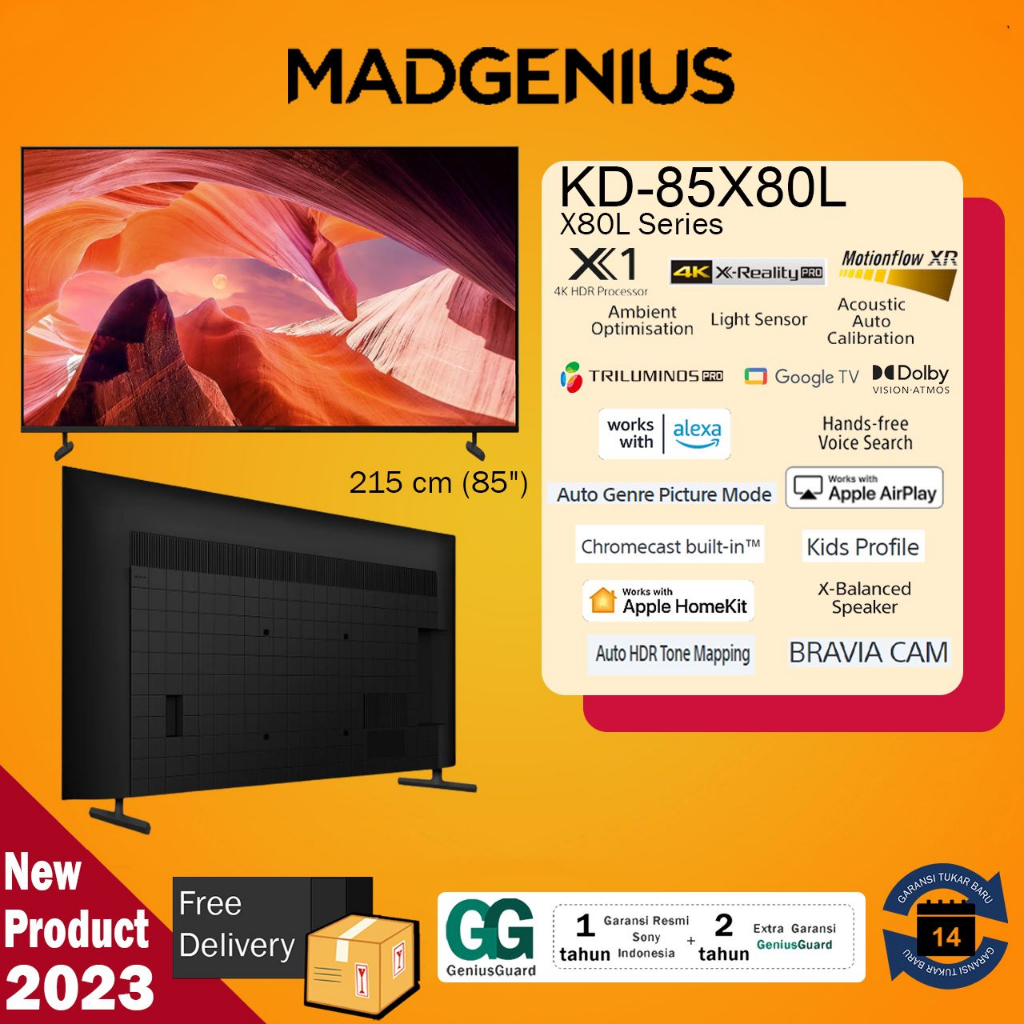 Jual SONY Original LED TV KD-85X80L / KD85X80L / KD 85X80L 4K HDR Smart ...
