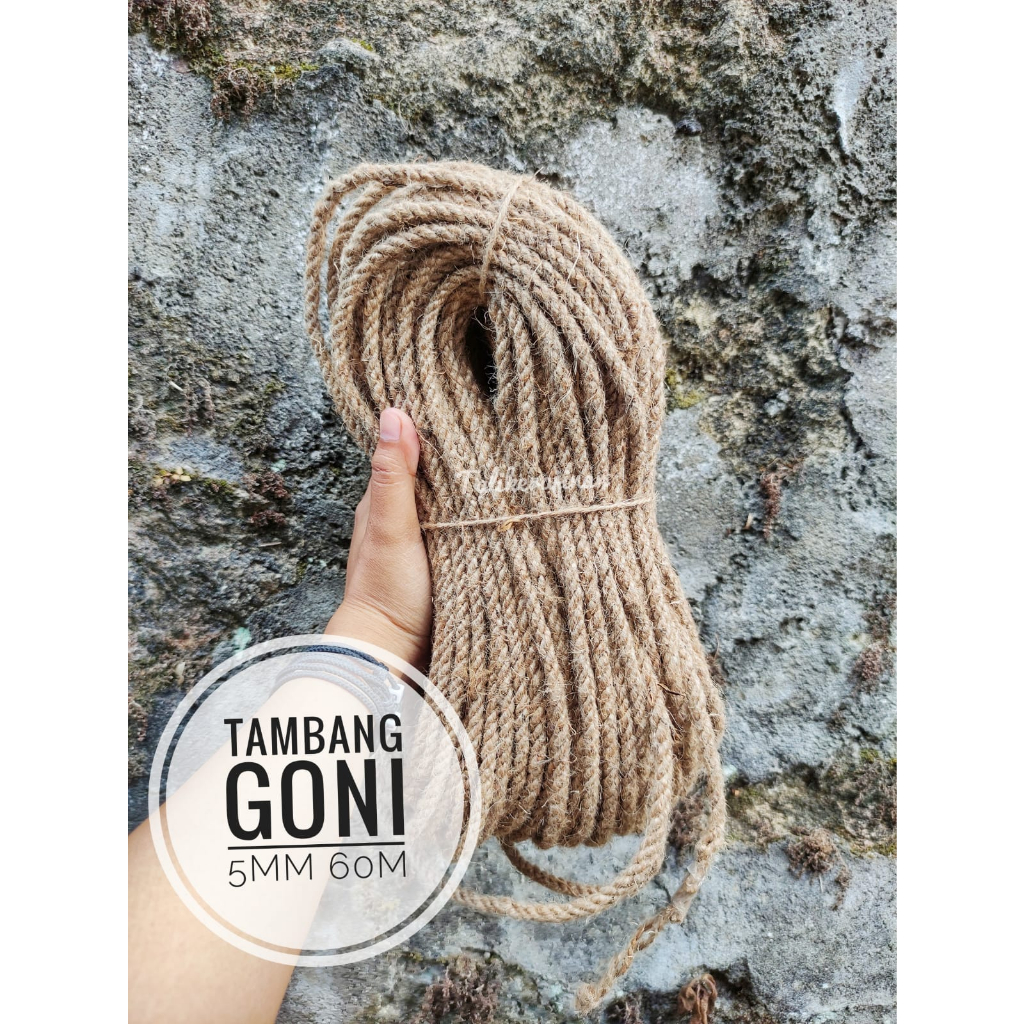 Jual TAMBANG JUTE SERAT TALI GONI SUPER 4MM 5MM | Shopee Indonesia