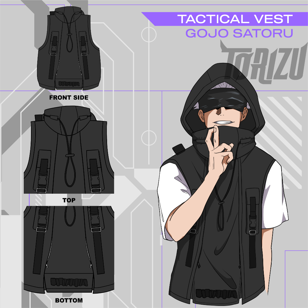 Jual Rompi Vest Tactical Gojo Satoru Anime Manga Jujutsu Kaisen ...