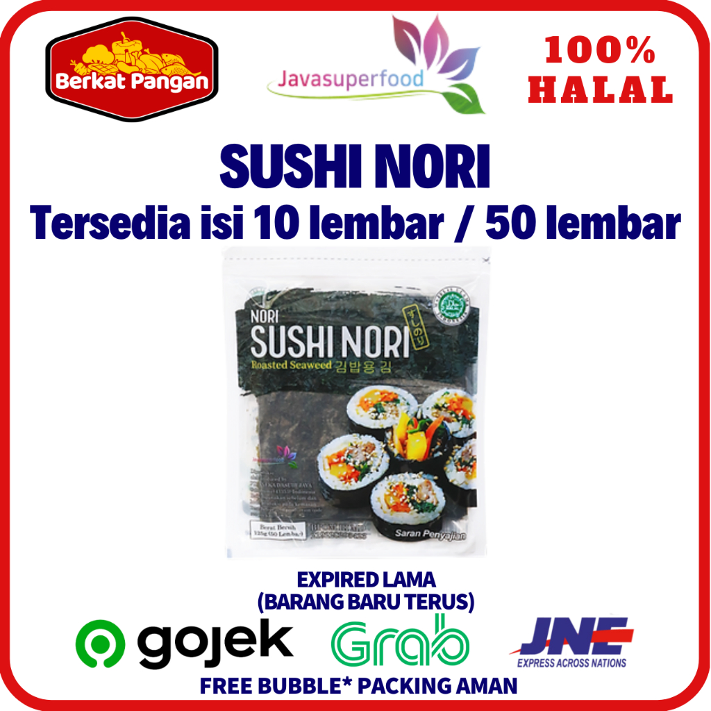 Jual Sushi Nori Java Super food Seaweed Rumput Laut Sushi Untuk Kimbab ...