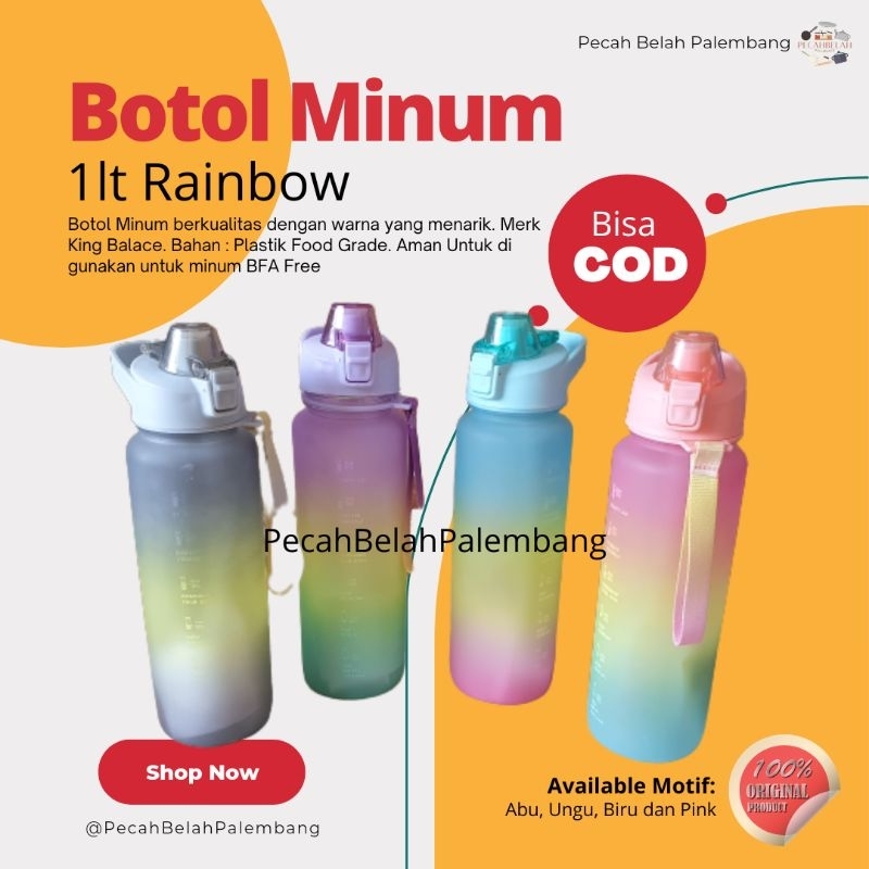 Jual Botol Minum Viral Rainbow 1liter | Shopee Indonesia