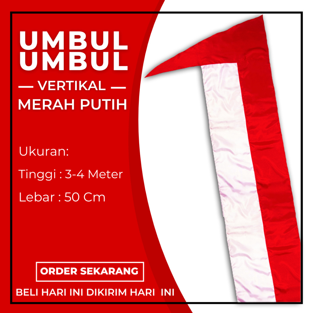 Jual Bendera Umbul Umbul Vertikal Merah Putih Bendera 17 Agustus Agustusan | Shopee Indonesia