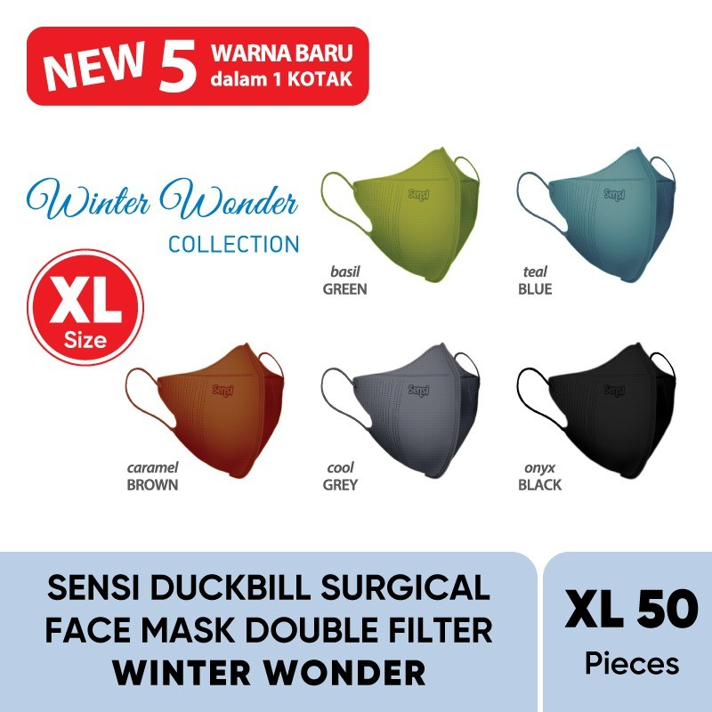 Jual Sensi Masker Duckbill XL 4ply / Masker Muka 4 ply Double Filter ...