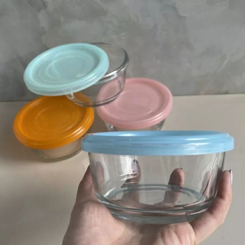 Jual Mangkuk kaca tutup bulat elegant dessert soup pudding bowl with ...