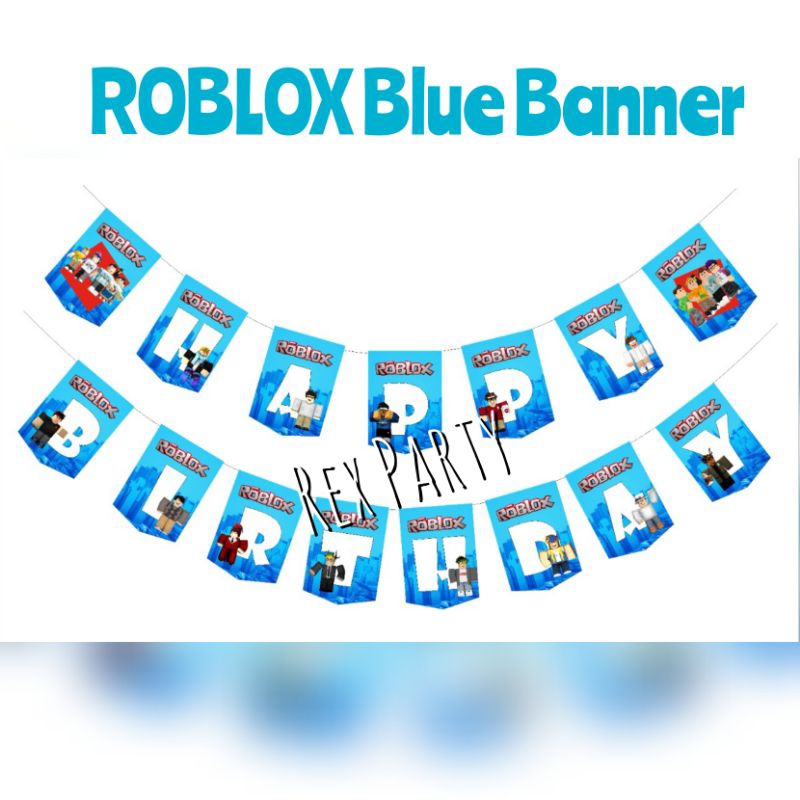 Jual Roblox Birthday Banner Blue/Bunting Roblox Blue/Bunting Happy ...