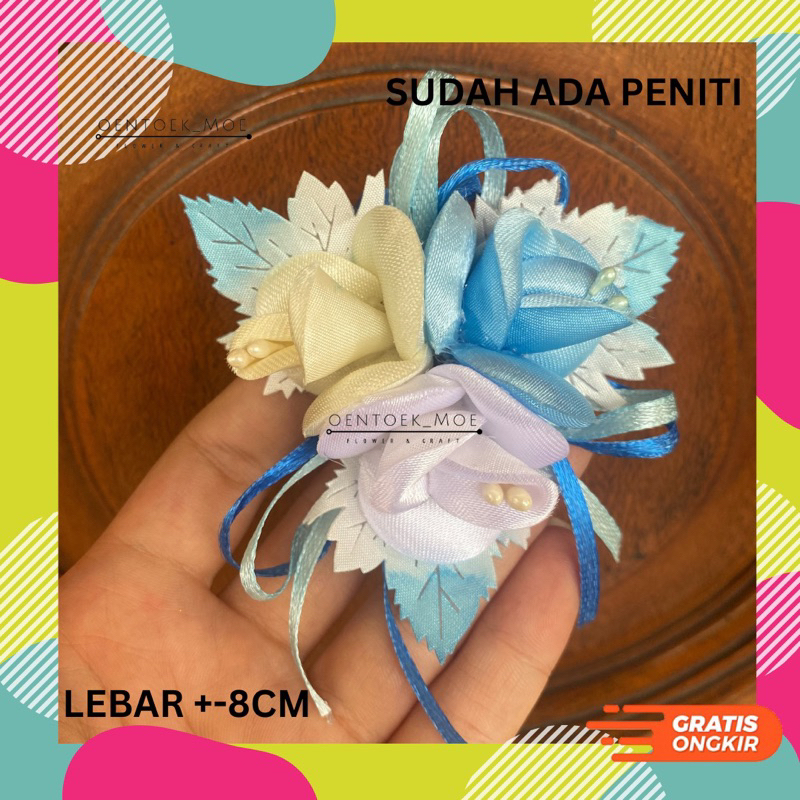 Jual Bunga Dada BIRU Bros Korsase Gelang Corsage Bridesmaid Acara ...