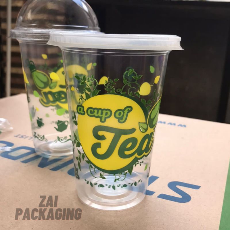 Jual Gelas Plastik Sablon Cup Of Tea 14 & 16 Oz Starindo / Gelas Pop ...