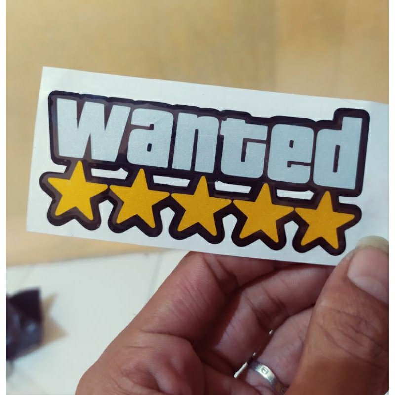 Jual cuthing sticker Wanted bintang 5 in GTA San Andreas, stiker motor ...