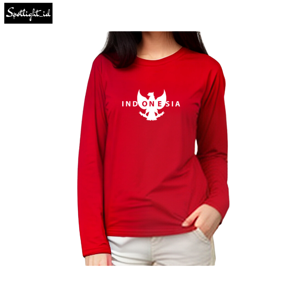 Jual SPOTLIGHT_ID - BAJU KAOS WANITA GARUDA HUT RI LENGAN PANJANG KATUN COMBED PREMIUM , T SHIRT ...