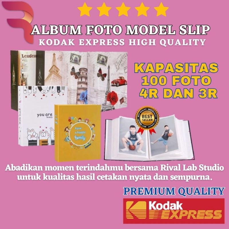 Jual RIVAL ALBUM FOTO 4R 3R 2R KAPASITAS 100 PREMIUM SLIP ON | ALBUM ...