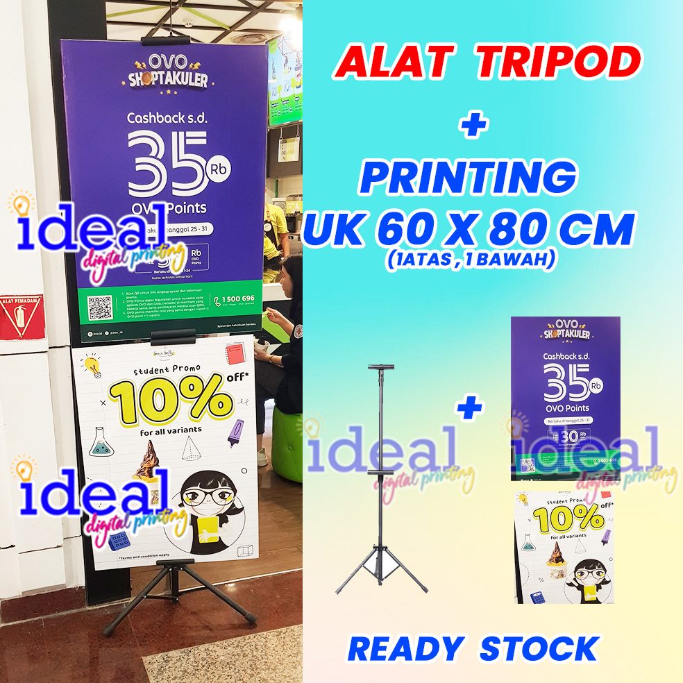 Jual Stand Banner Double Seat Tripod Standing Banner Tripod Banner Printing | Shopee Indonesia
