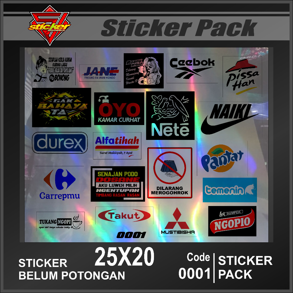 Jual SP 0001 SJ "STICKER PACK" PLESETAN LOGO NYELENEH KEREN | Shopee ...