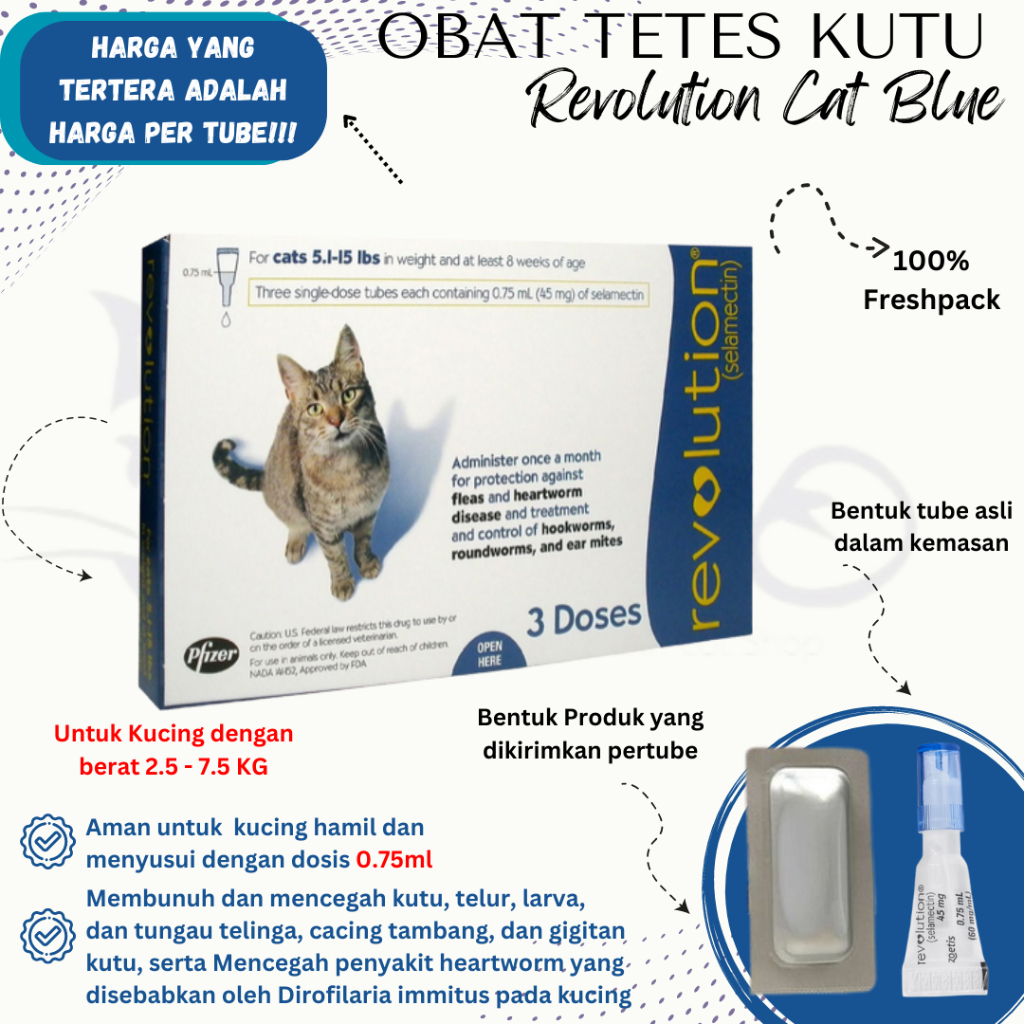 Jual OBAT KUTU KUCING REVOLUTION CAT 5.1 - 15 LBS KUCING DEWASA ADULT 2 ...