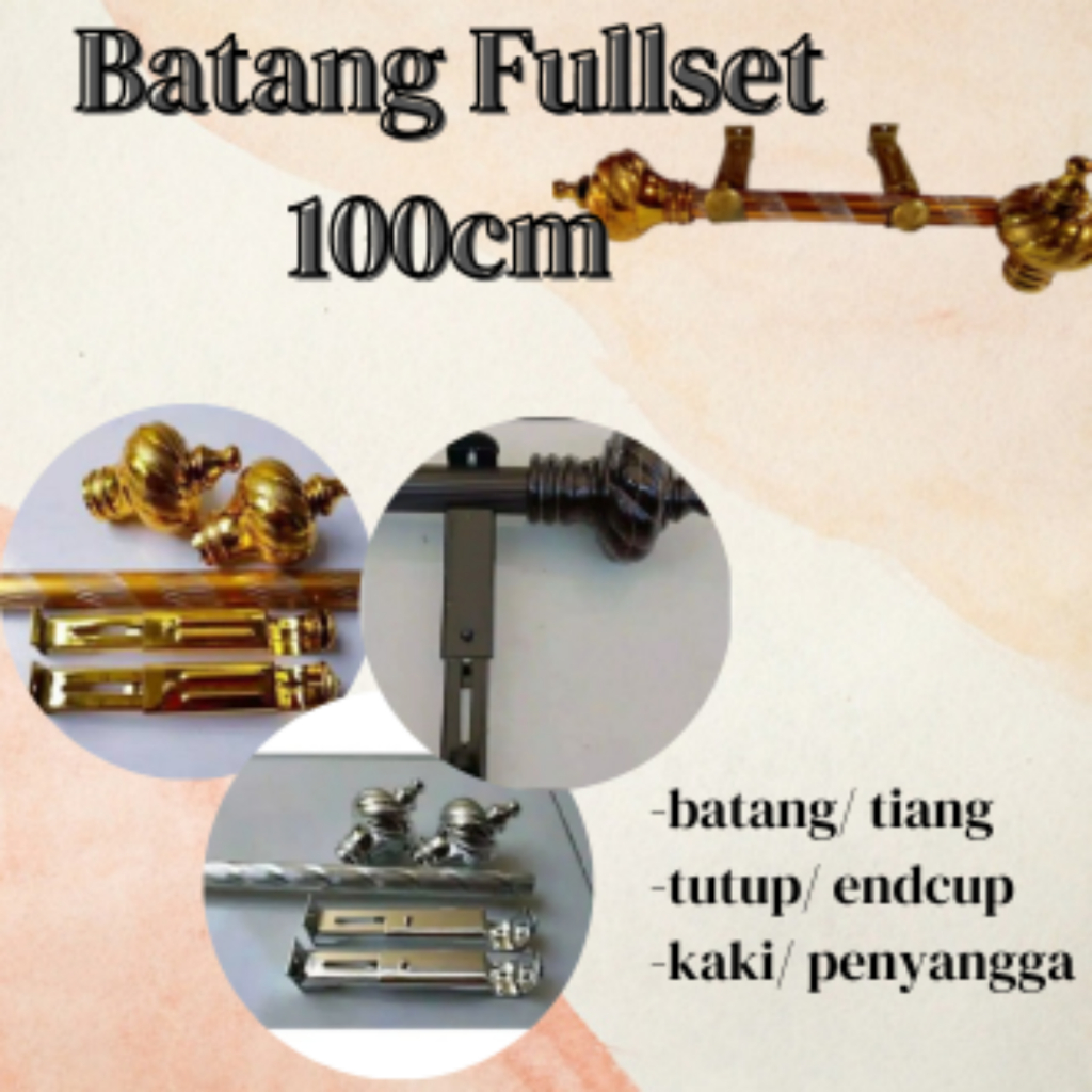 Jual Tiang Gorden Besi 100cm Fullset Perlengkapan Tirai Gulung Terlaris ...