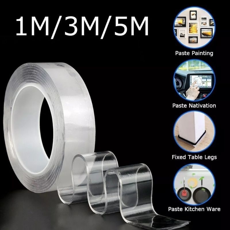 Jual DOUBLE TAPE NANO TRANSPARAN DOUBLE TIP BENING PEREKAT SOLATIP LEM ...