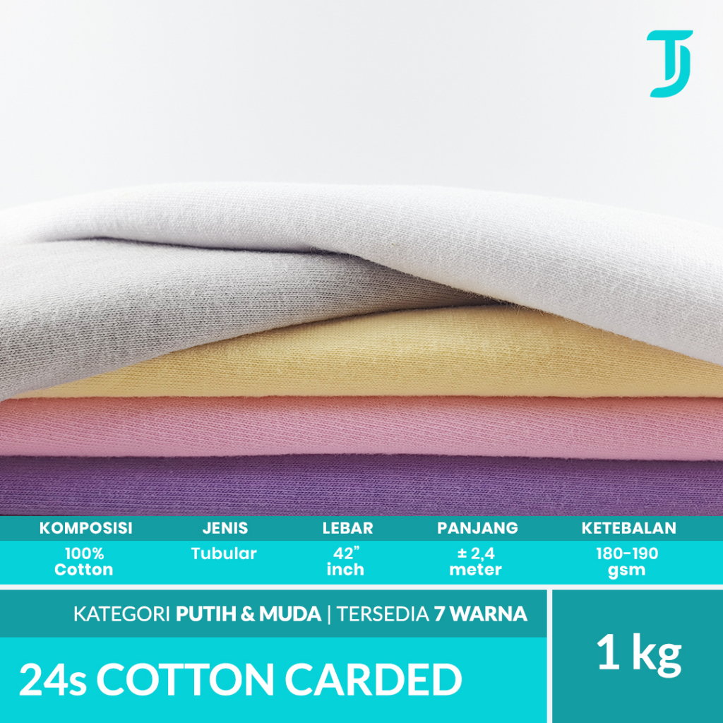 Jual 24s Cotton Carded | Kain Bahan Kaos | 1 kg | Kategori Warna Putih ...