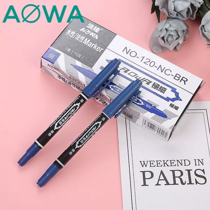 Jual Spidol Permanent Dual Tip 2 in 1 Pulpen Marker Dua Fungsi | Shopee ...