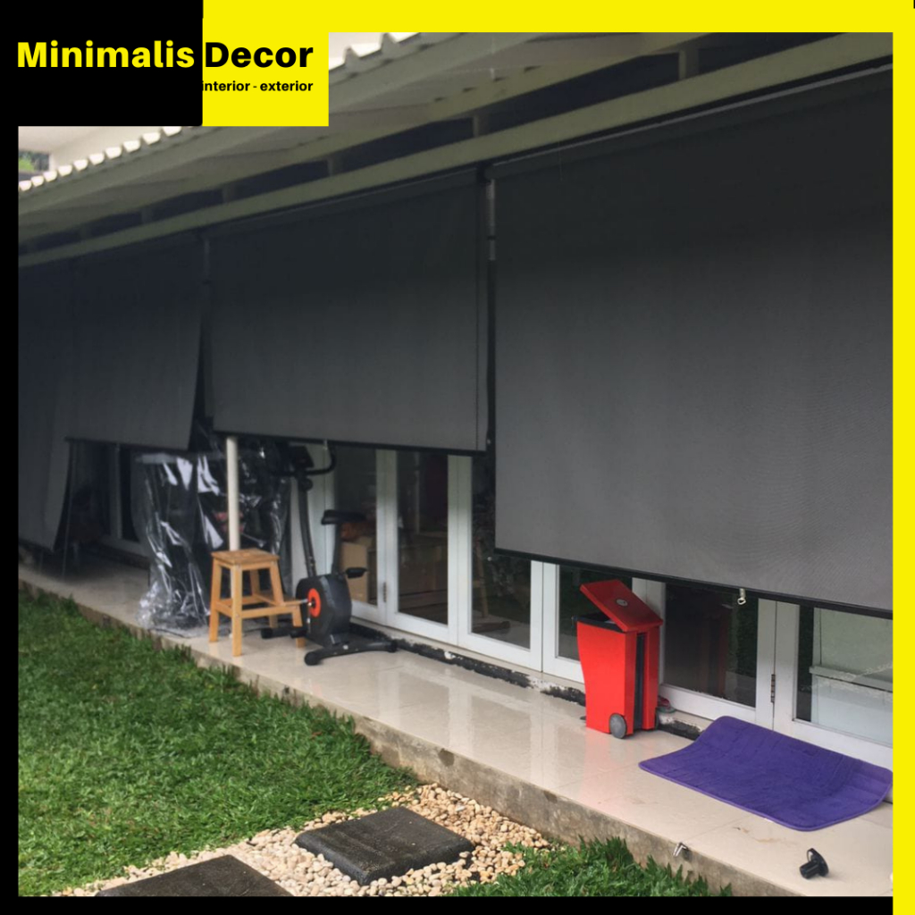 Jual tirai gulung penahan air hujan dan terik matahari / suntex blind ...