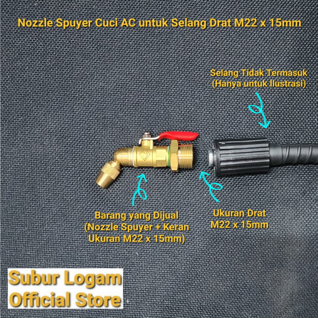 Jual Nozzle Spuyer Cuci AC untuk Jet Cleaner H&L PW 70 Ukuran Drat M22 ...