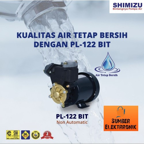 Jual Pompa air Shimizu Sumur Dangkal Non Auto / Non Otomatis PL 122 BIT ...