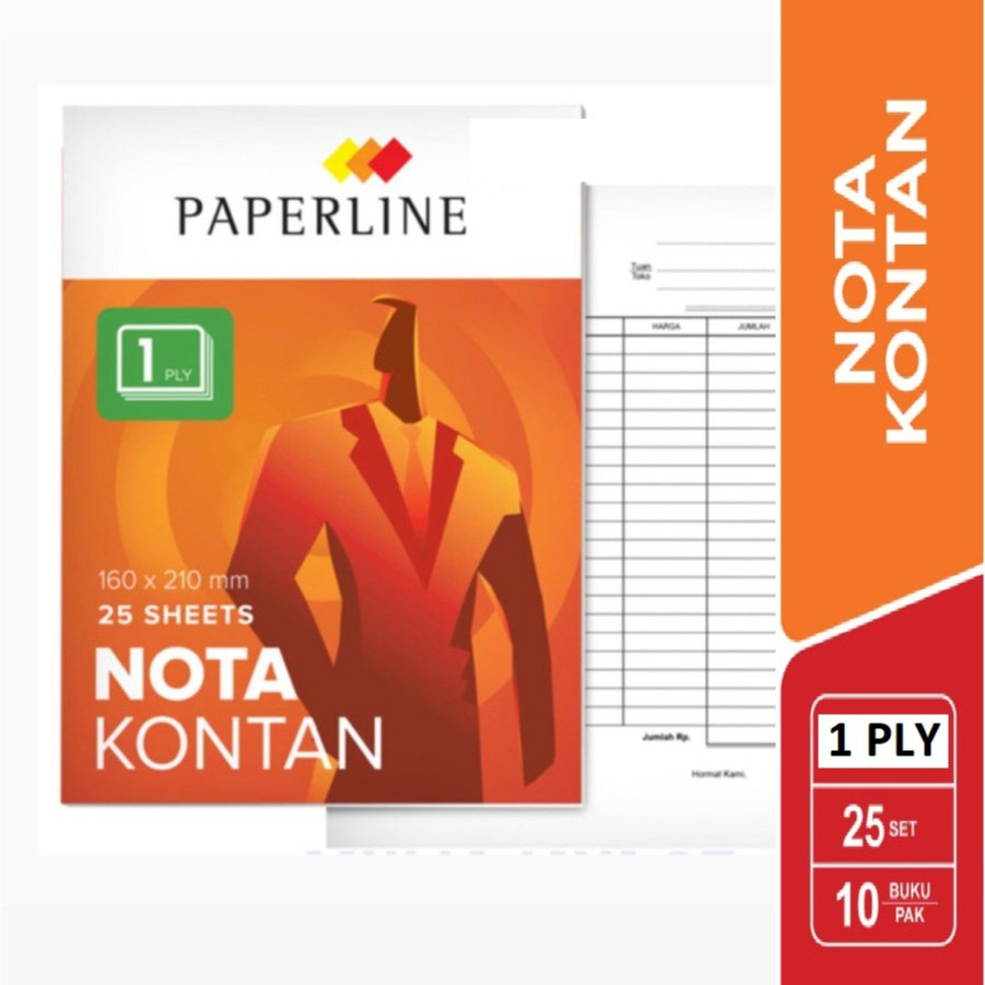 Jual Paperline Nota Kontan Besar 1 Ply 10 Buku B1 NCR | Shopee Indonesia