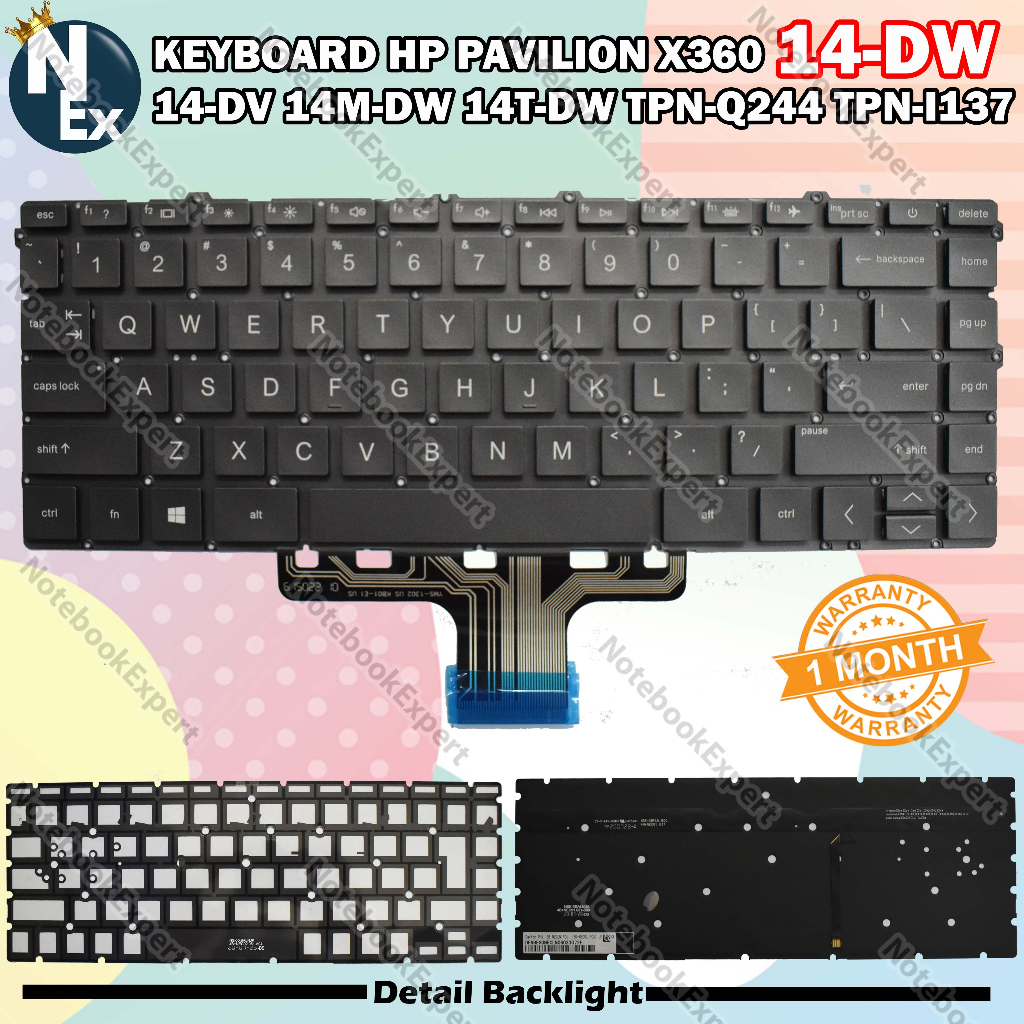 Jual KEYBOARD HP PAVILION X360 14-DW 14-DV 14M-DW 14T-DW TPN-Q244 TPN ...