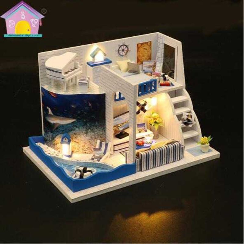 Jual Miniatur Rumah Boneka DIY Doll House Wooden Furniture | Shopee ...