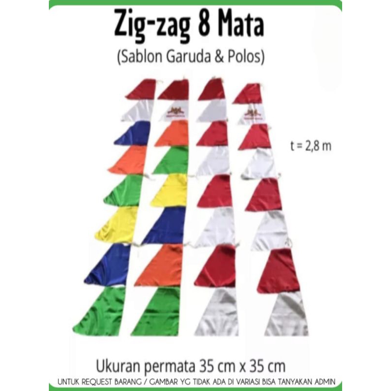 Jual Umbul umbul sik sak 8 mata gelombang garuda panjang 2,8 meter | Shopee Indonesia