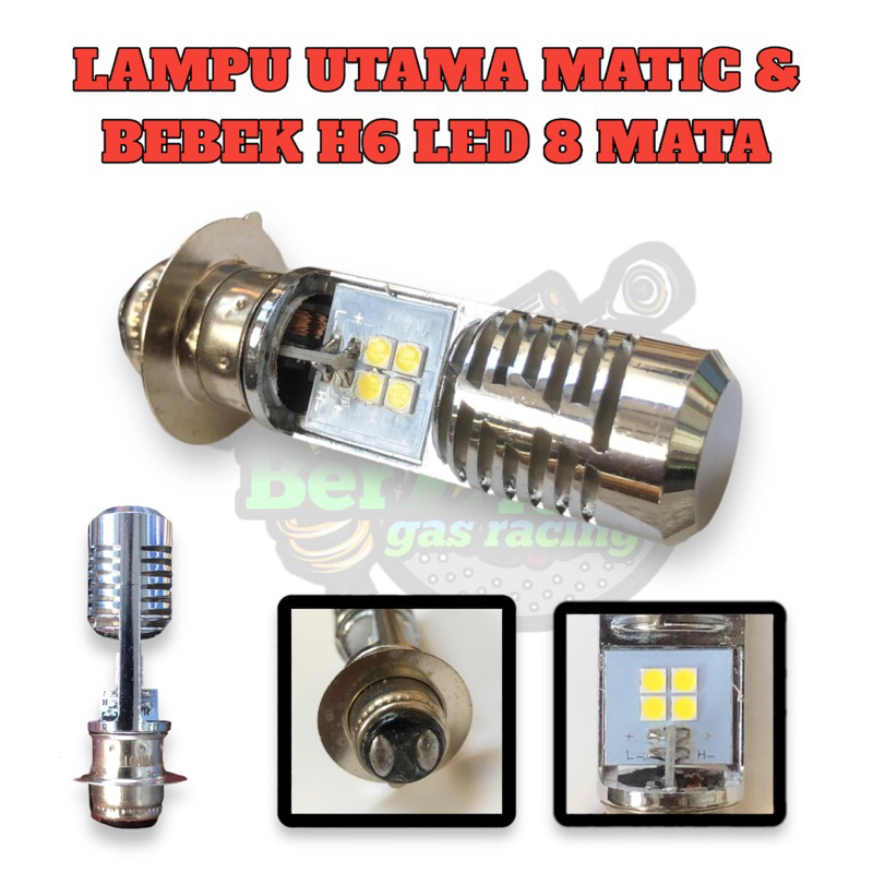Jual Lampu Depan Led bebek Matic 8 mata Universal atau Lampu Dop Bohlam ...