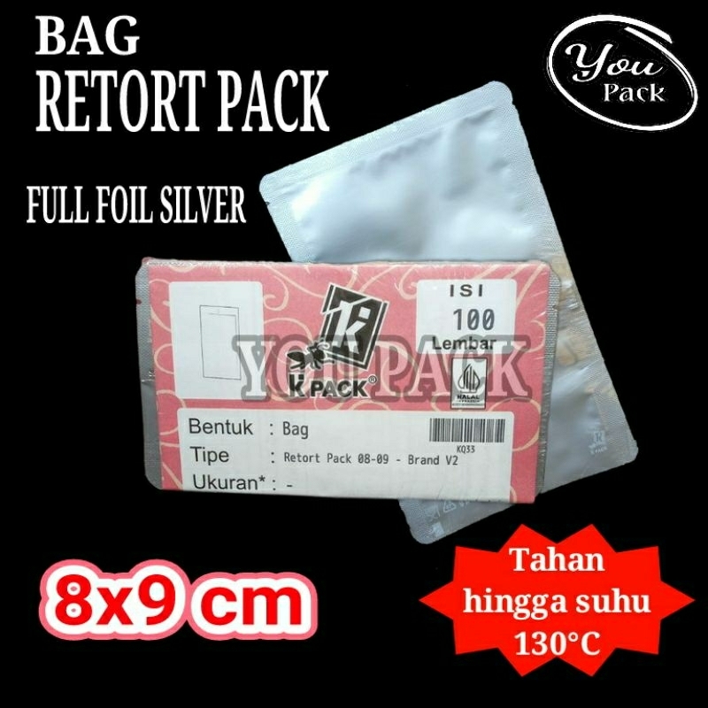 Jual BAG RETORT PACK 8X9 CM KEMASAN FOIL SILVER TAHAN PANAS-PRESTO ...