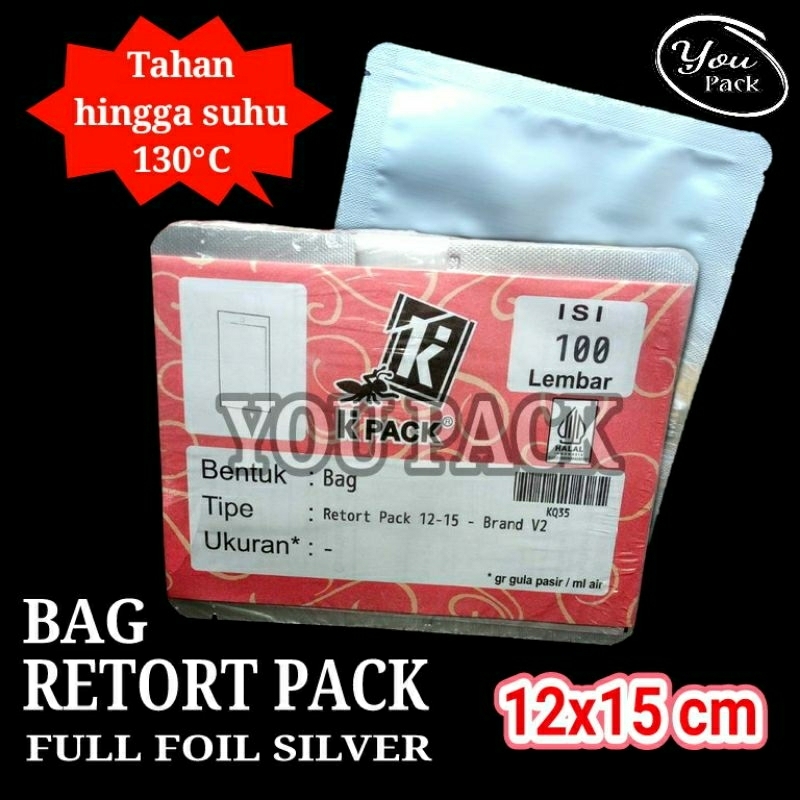 Jual BAG RETORT PACK 12X15 CM KEMASAN FOIL SILVER TAHAN PANAS-PRESTO ...