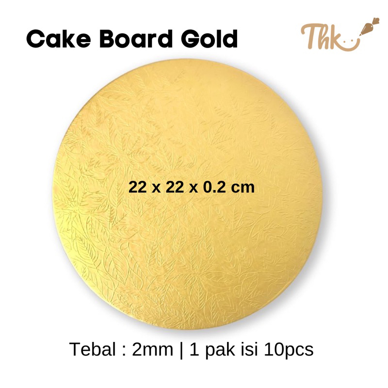 Jual Alas Kue Cake Board Gold Nicole Bulat 22cm (isi 10pcs) | Shopee ...