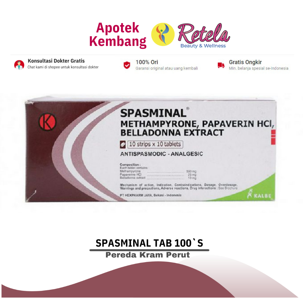 Jual SPASMINAL TAB 100`S | Shopee Indonesia