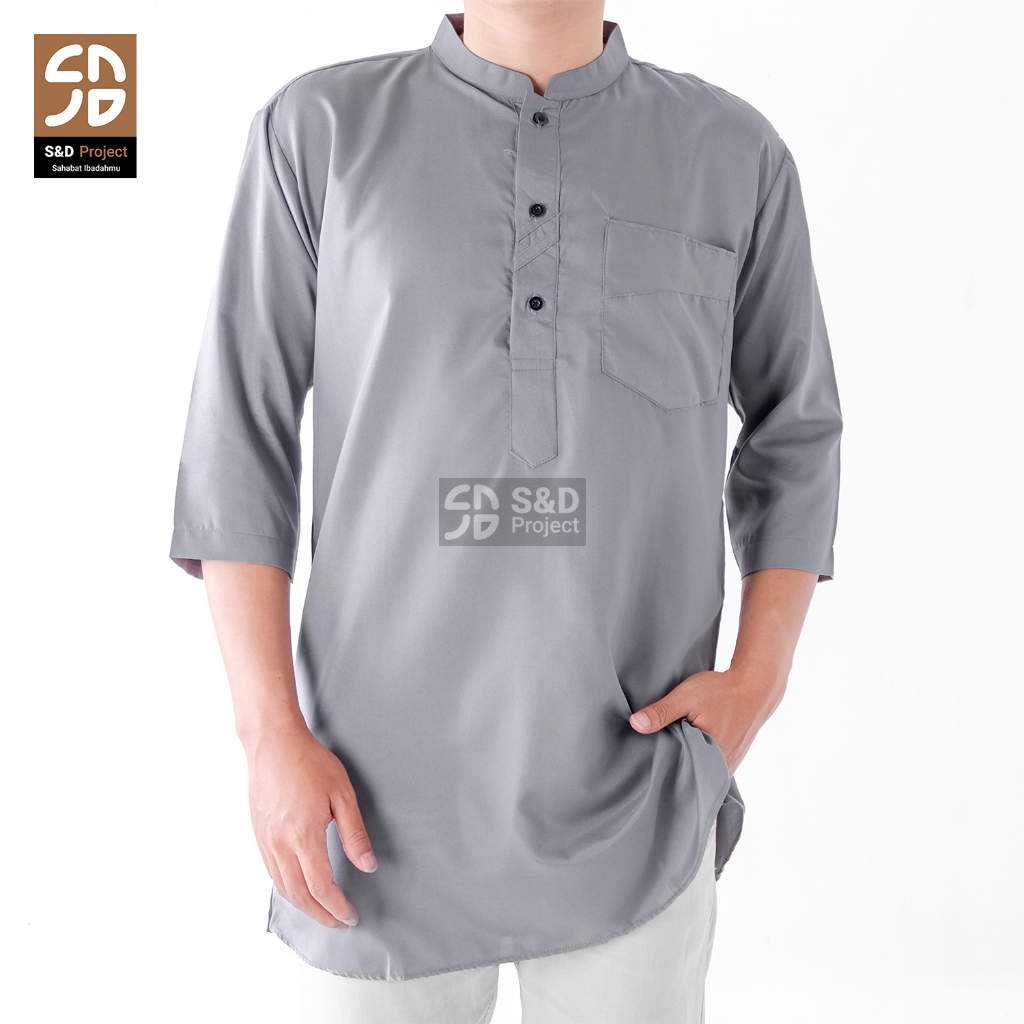 Jual S&D Project Baju Koko Kurta Lengan 3/4 Bahan Katun Mikro Polos ...