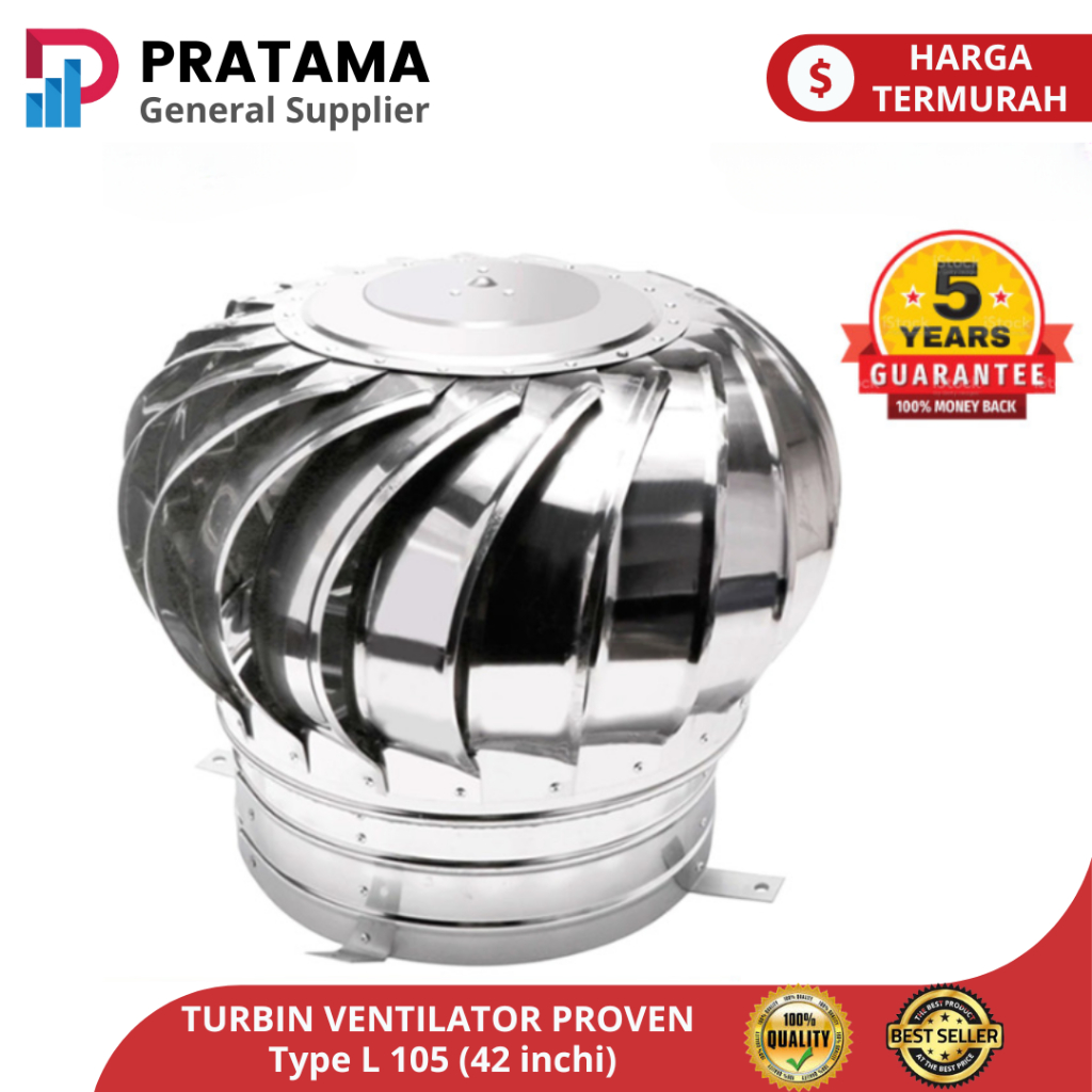 Jual Turbin Ventilator 42" Type L 105 Exhaust Fan Roof Ventilasi Atap ...