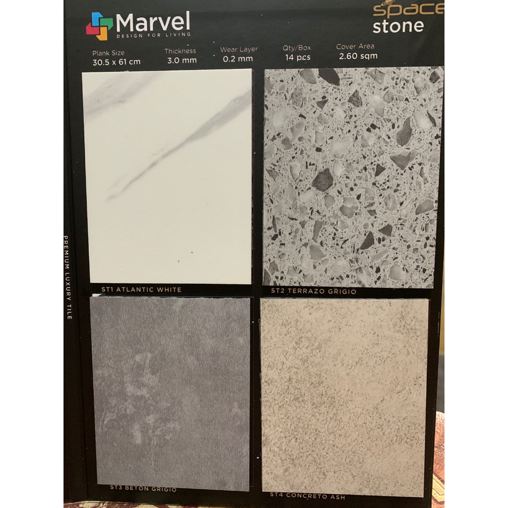 Jual Lantai Vinyl 3mm - Vinyl Marvel Space motif marmer / motif stone ...