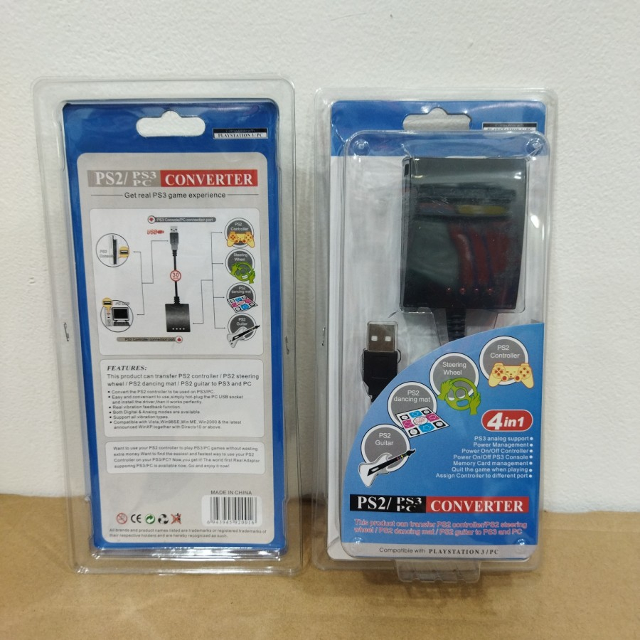 Jual 4 in 1 Converter USB 1 Slot Stick Stik PS2 ke PS3 PC Single ...