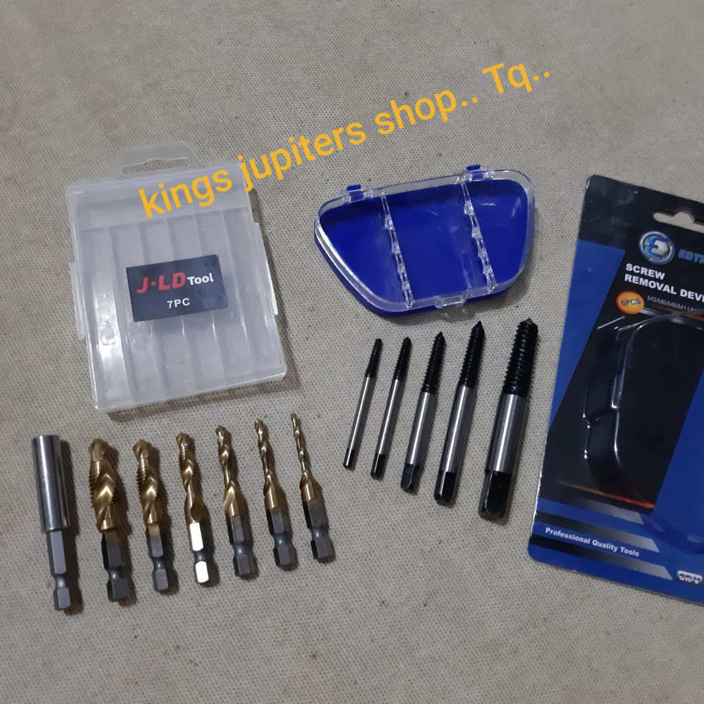 Jual JLD 6pc Mata bor PEMBUAT ULIR DRAT TAP SET atau 5pc EXTRAKTOR ...