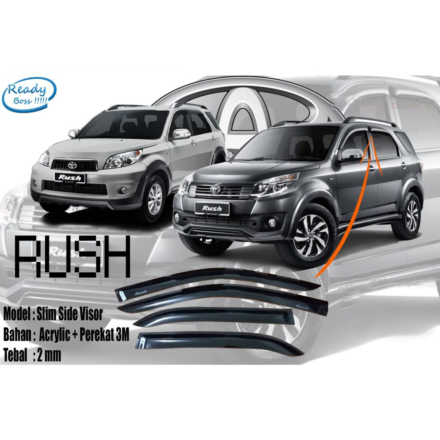 Jual TALANG AIR RUSH / SIDE VISOR RUSH TAHUN 2006-2017 model slim cembung 4pcs | Shopee Indonesia